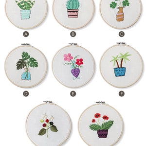 Plants Embroidery Kit for Beginner, Modern Embroidery Kit, Hand ...
