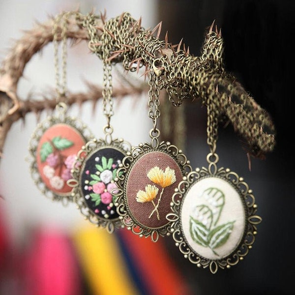 Embroidery Pendant - Etsy