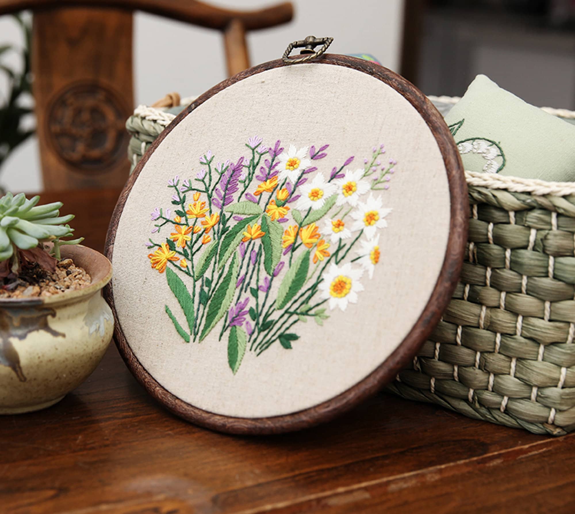 Floral embroidery kitsPlants Embroidery KitBeginner | Etsy