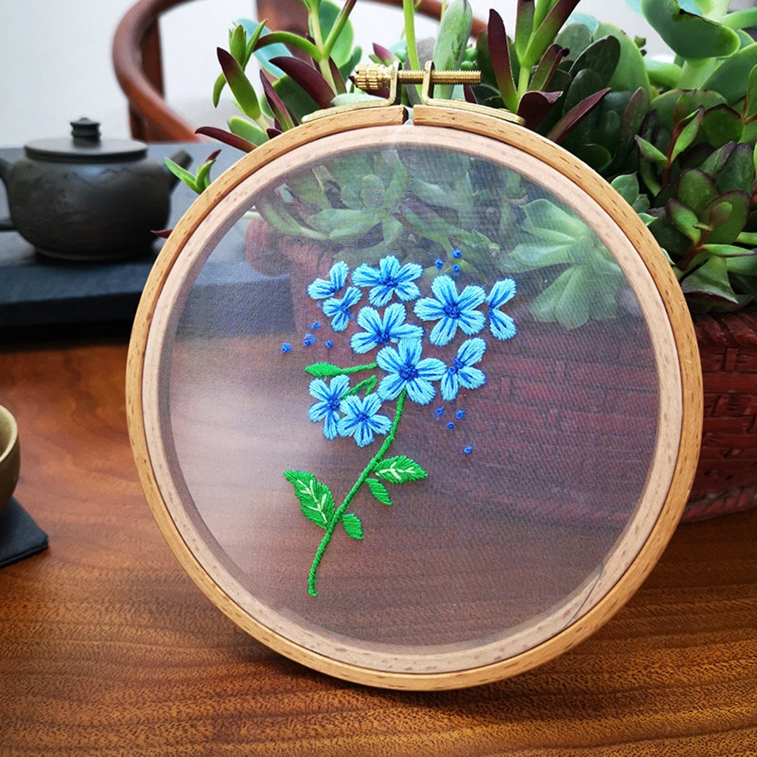 Flower Diy Craft Kit,plants Transparent Embroidery Kit , Modern Flower ...