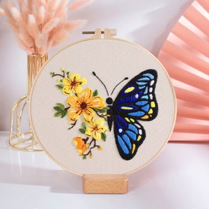 Butterfly Embroidery Kit for Beginner , Diy Craft Kit Embroidery Gift ...