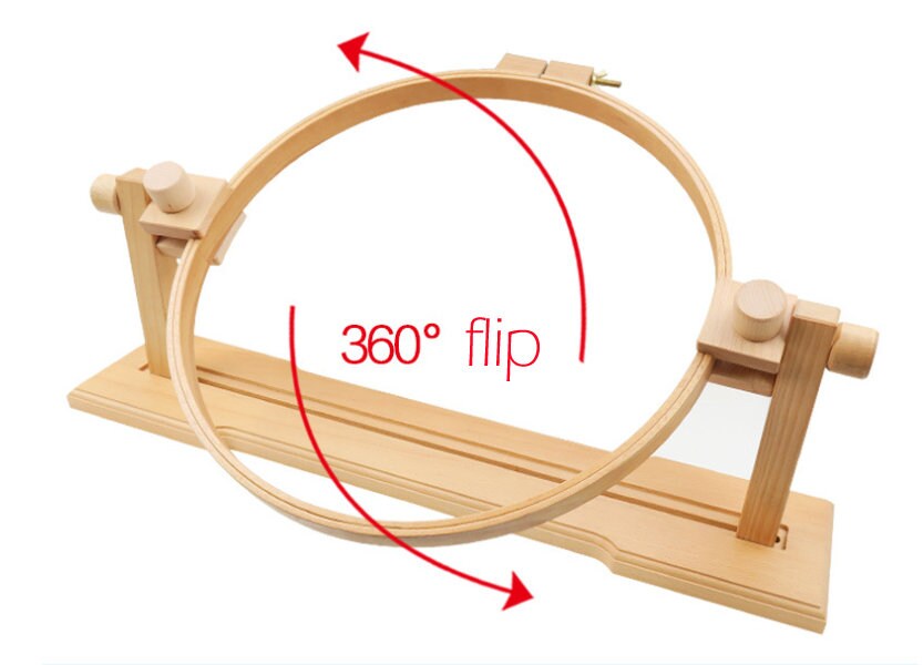 Seat-round 360 Degree Rotatable Embroidery Frame, Adjustable Wooden ...