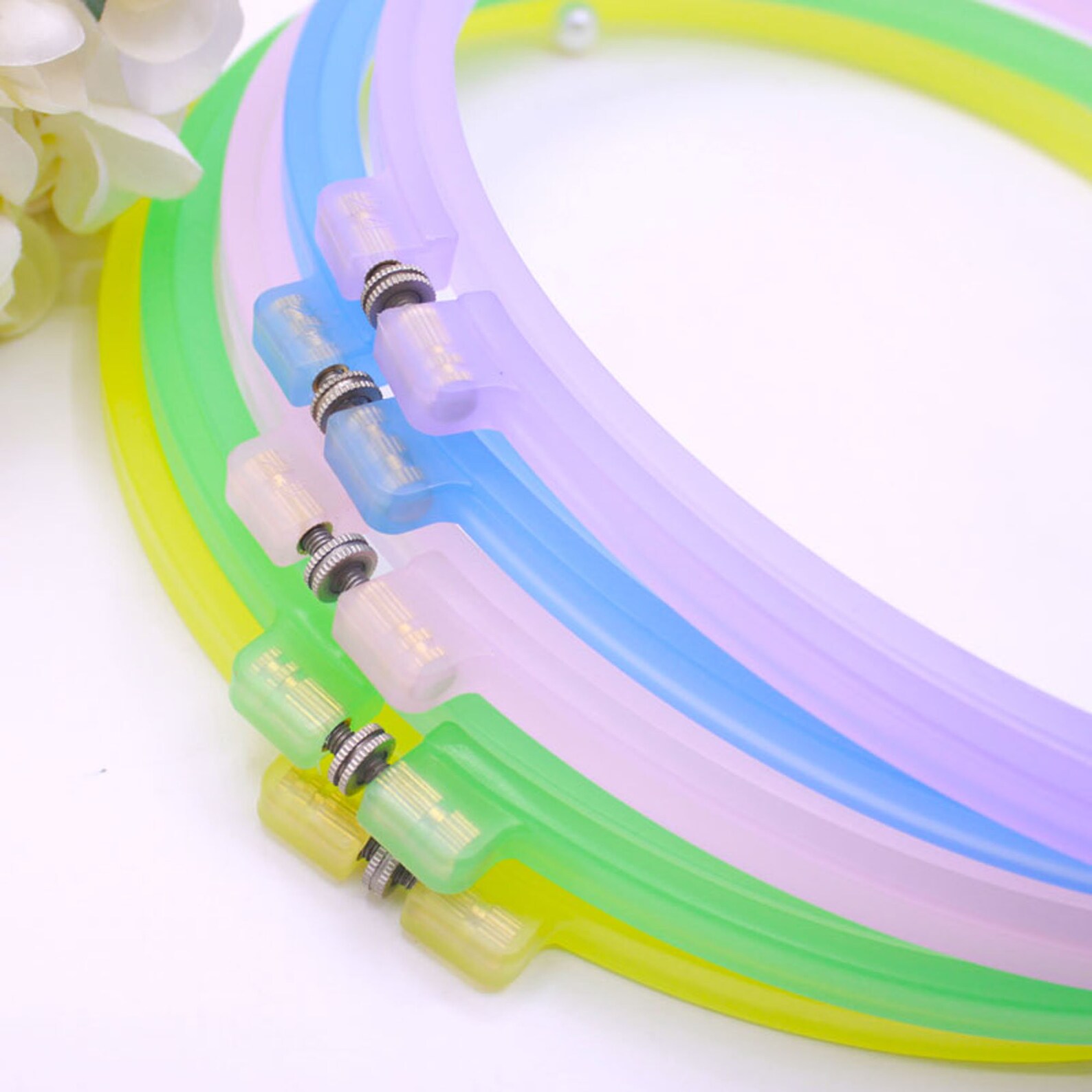 Embroidery Hoop Set 5 Pieces Plastic ,cross Stitch Hoop Transparent ...