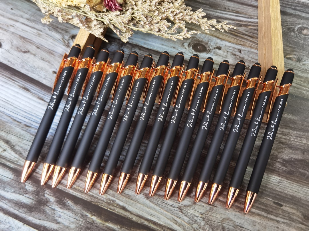 Custom Wedding Rose Gold Pens, Personalized Business Pens, Bulk Custom ...
