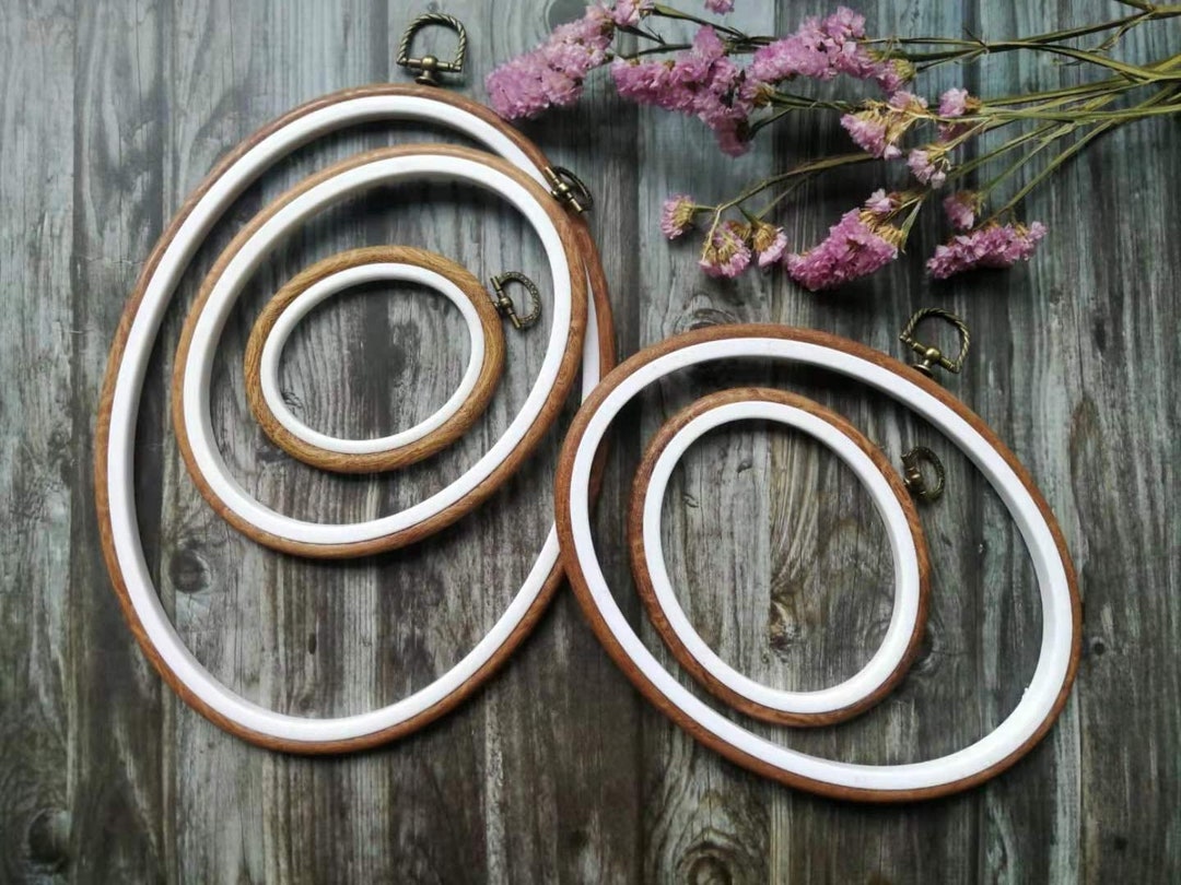Oval Plastic Embroidery Hoop, Hoop, Wooden Imitation Hoop, Flexi Hoop ...