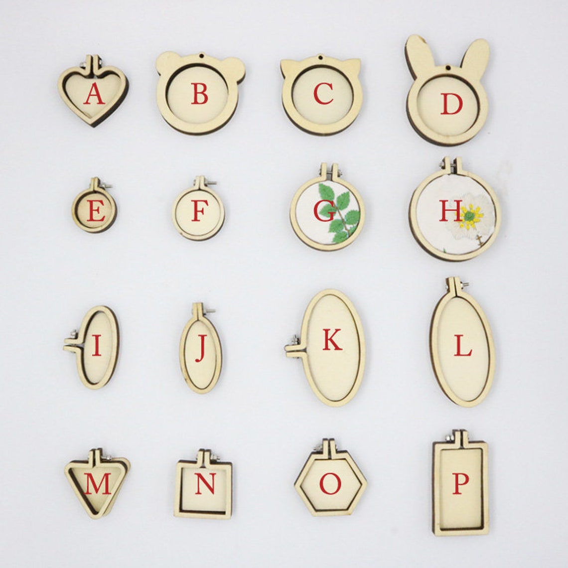 Mini Wooden Embroidery Hoops - Mini Oval/round/square Wooden Hoops Art ...