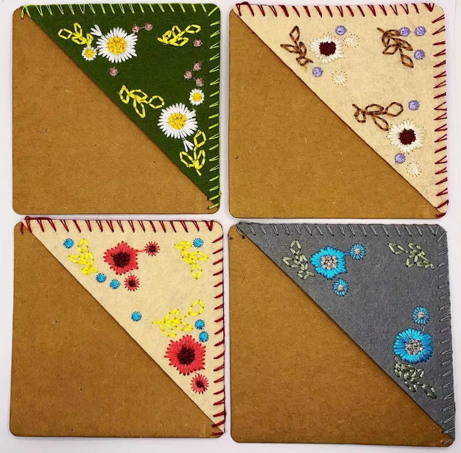 Personalized Hand Embroidered Corner Bookmark -book Corner Decoration ...