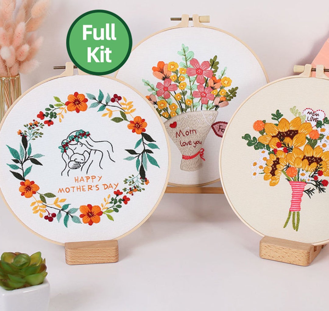 Modern Floral Plant Hand Embroidery Full Kit * Gifts for Parents*gifts ...