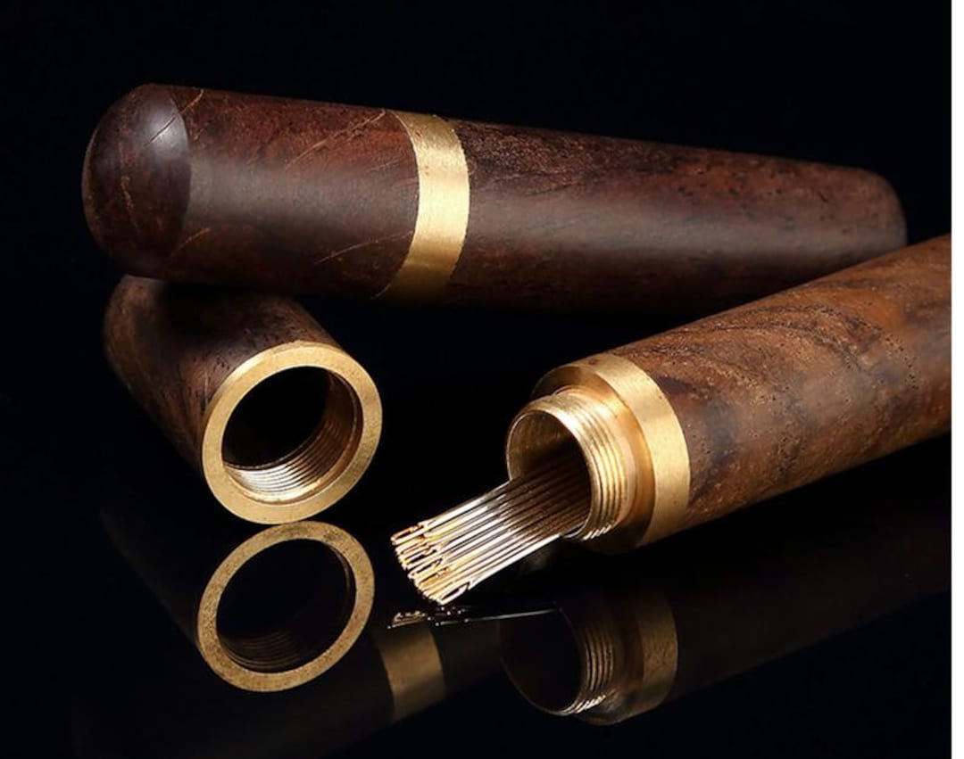 Solid Wood Needle Case Needle Storage,sandalwood Storage Container ...