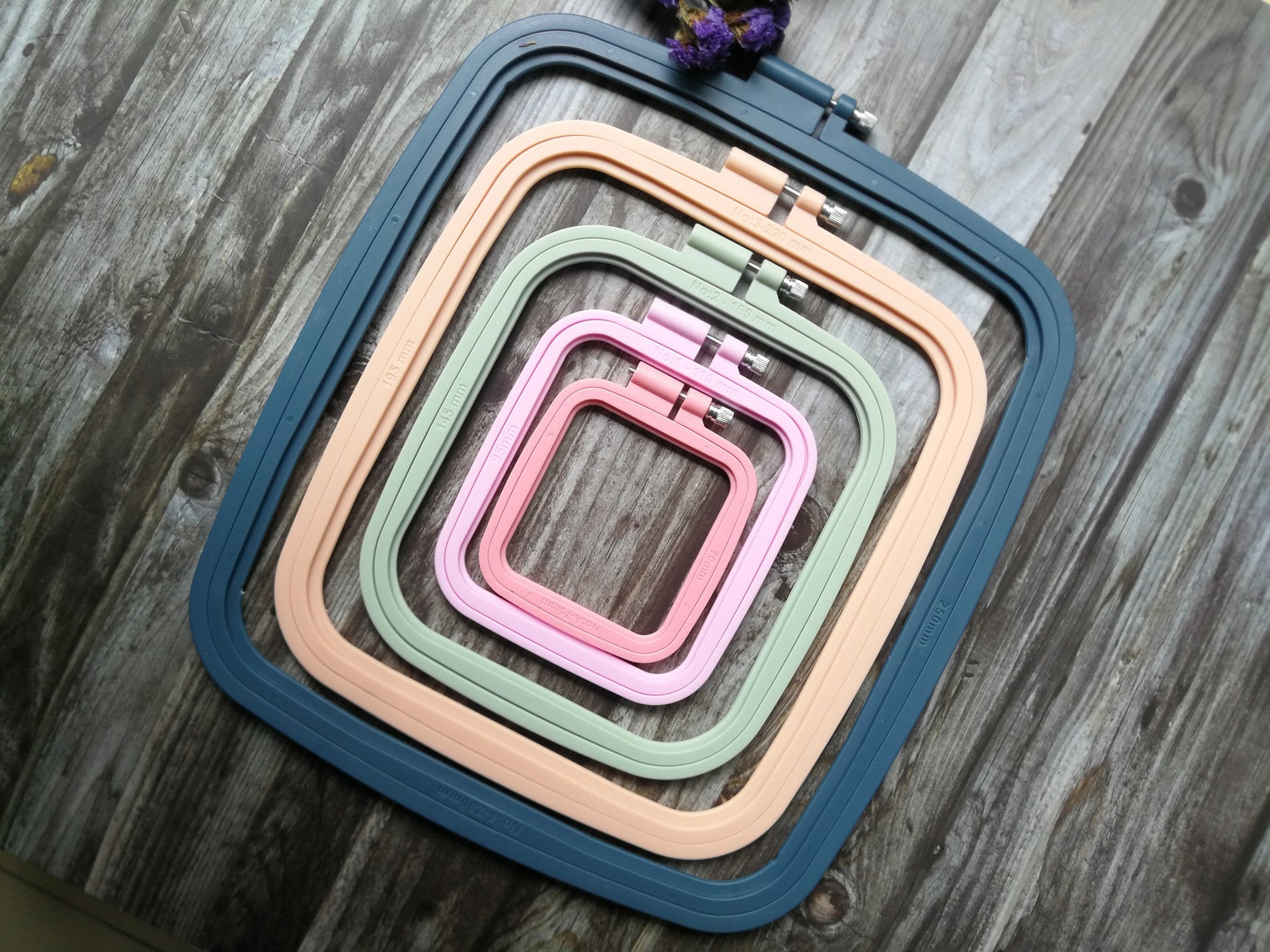 Square Coloured Embroidery Hoop Plastic Colourful Embroidery - Etsy
