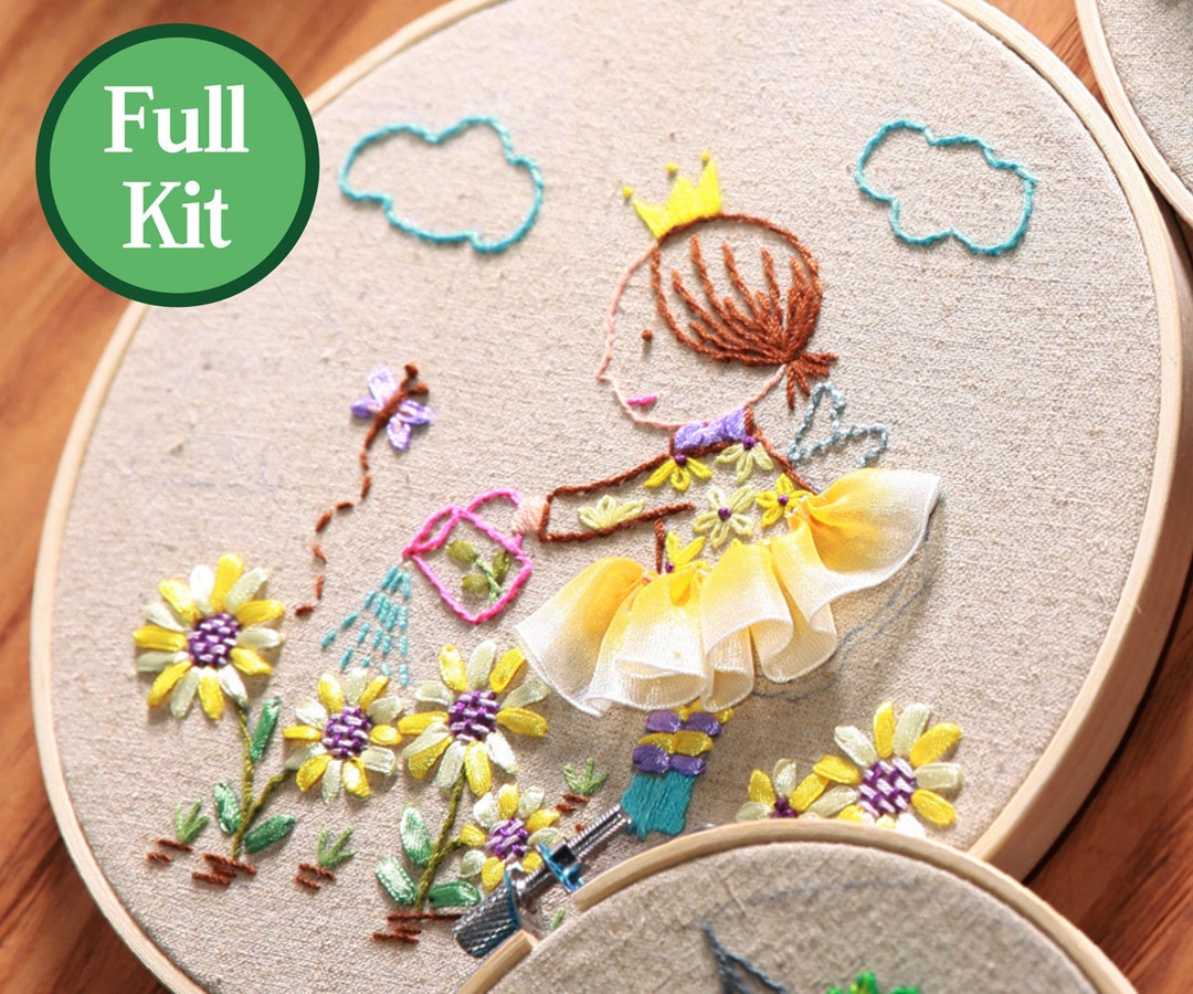Ribbon Embroidery Kit Modern Embroidery Pattern,child Growth Pattern ...