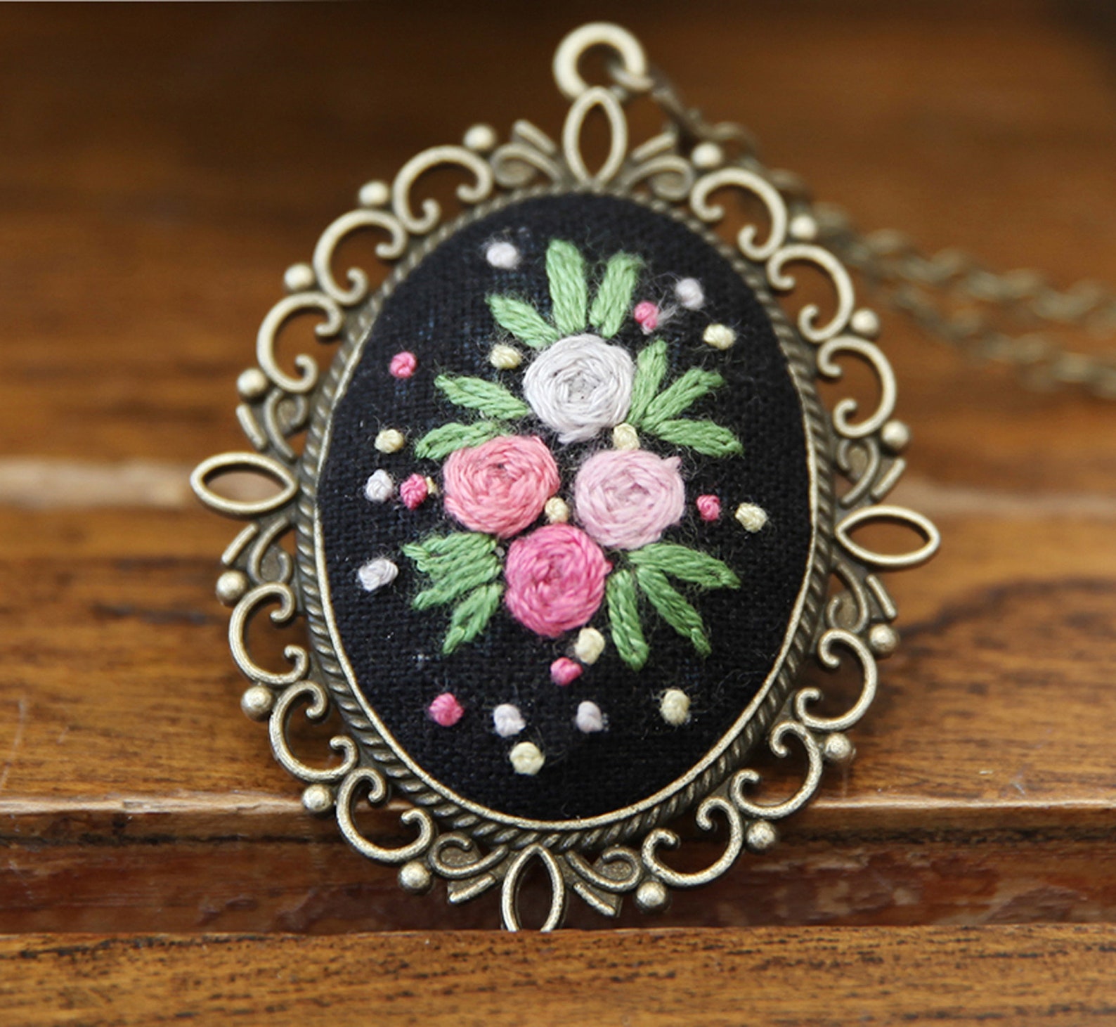 Embroidery Necklace Kit Beginner|modern Floral Beginner Hand Embroidery ...