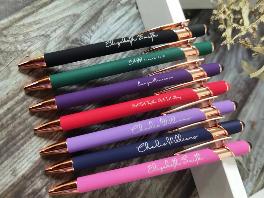 Personalized Luxurious Soft Touch Rose Gold Pen, Rubberized Soft Touch Ballpoint Pen,fancy ...