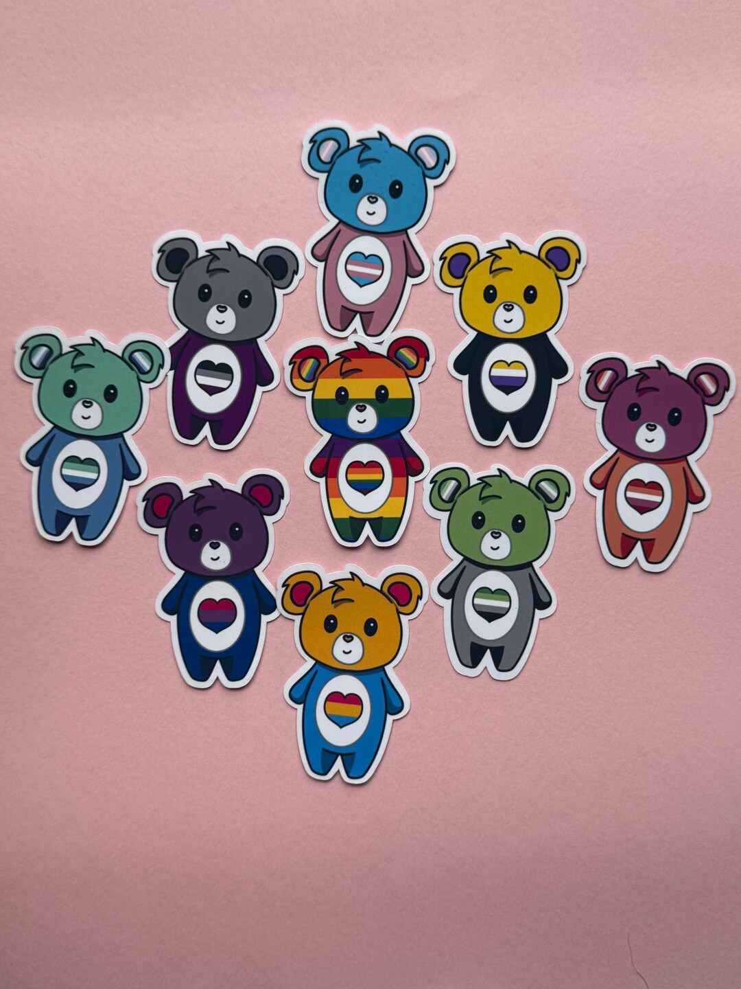 Chibi LGBTQ Bear Stickers - Etsy