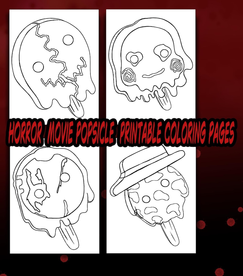 Scary Popsicles PDF Coloring Pages - Etsy
