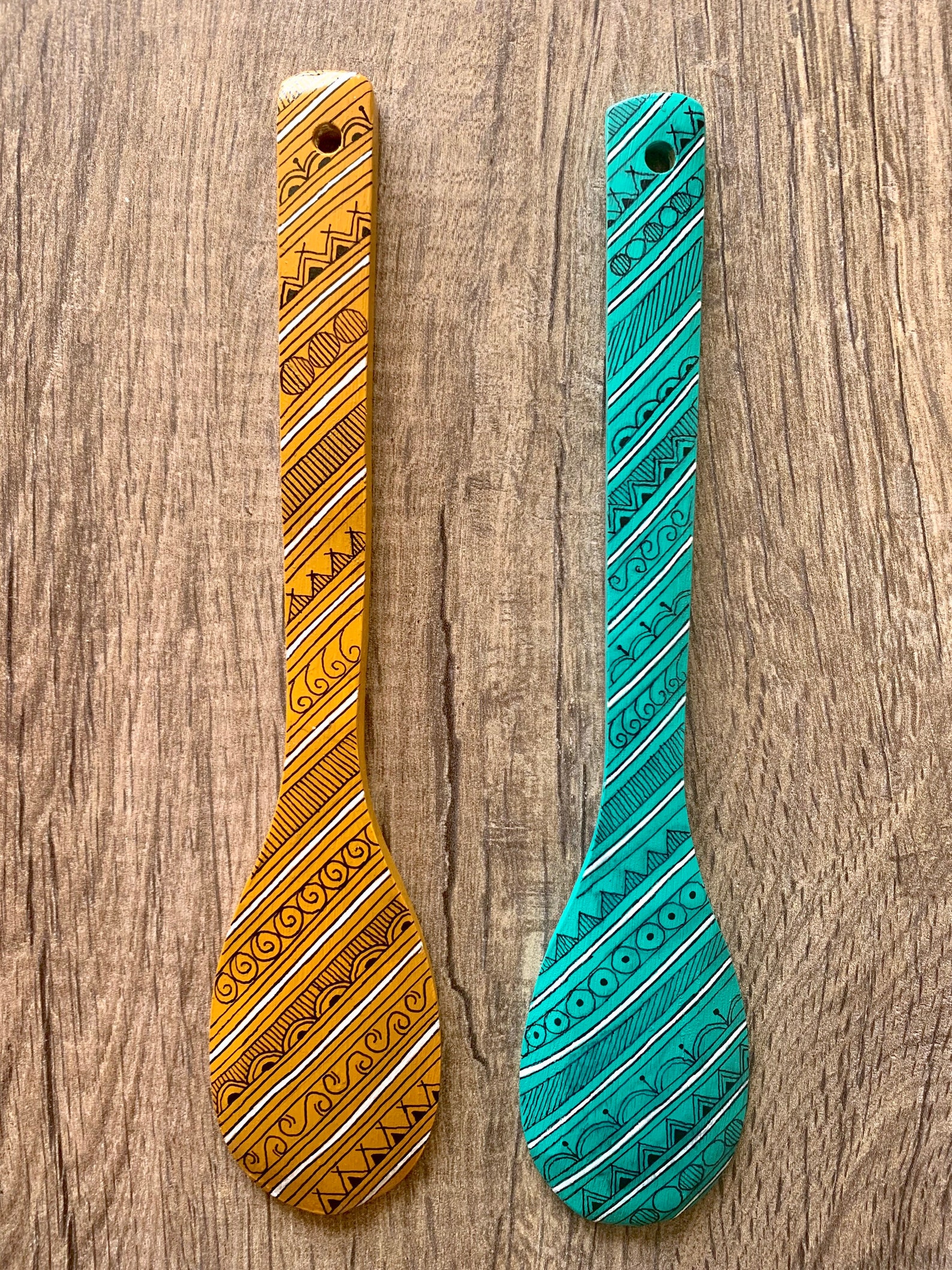 Hand Painted Wooden Spoon | Acrylic Painting on Wooden Spoon | Home ...