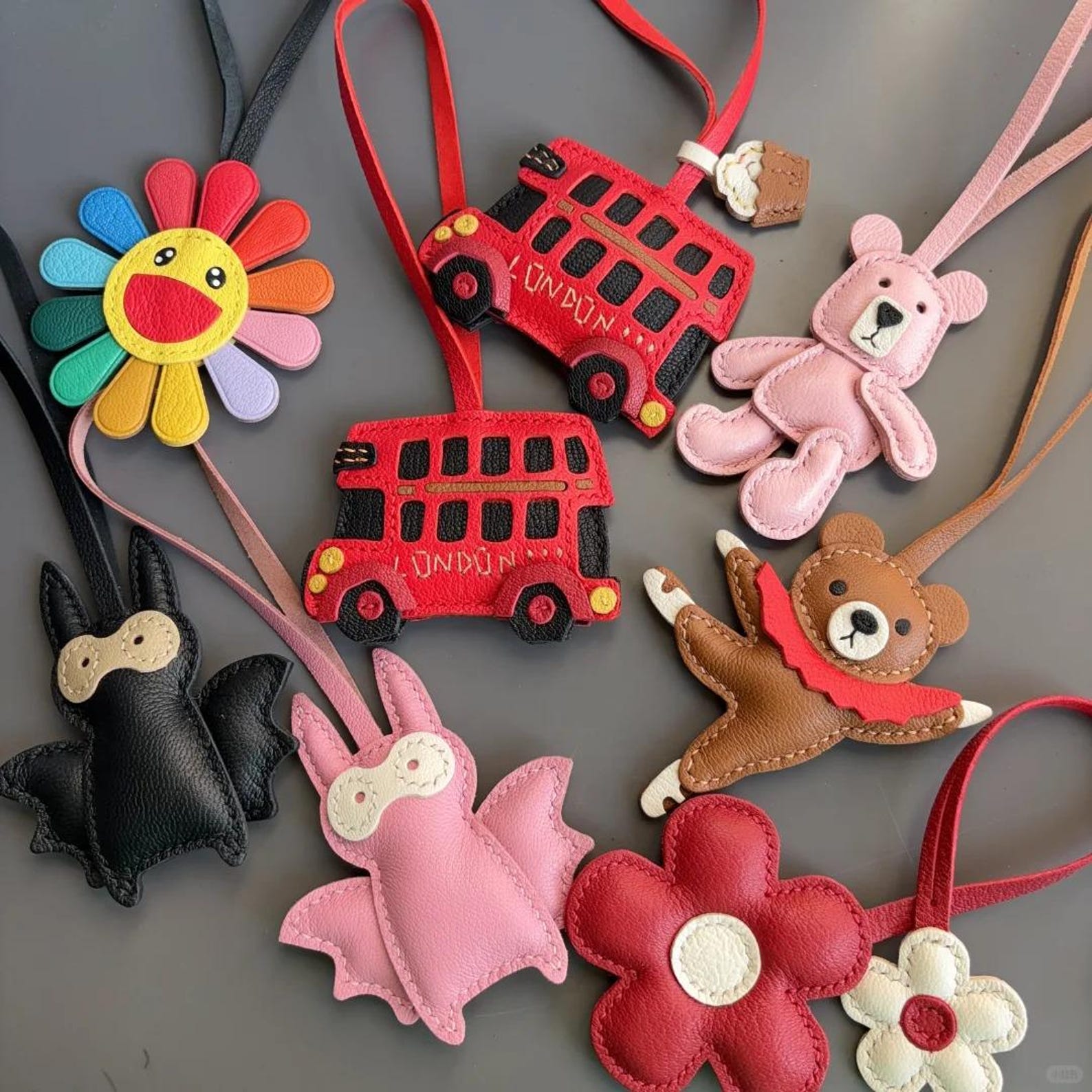 Leather Bat Charm DIY Keychain Kit: Handmade Bag Charm，cute Bat DIY ...