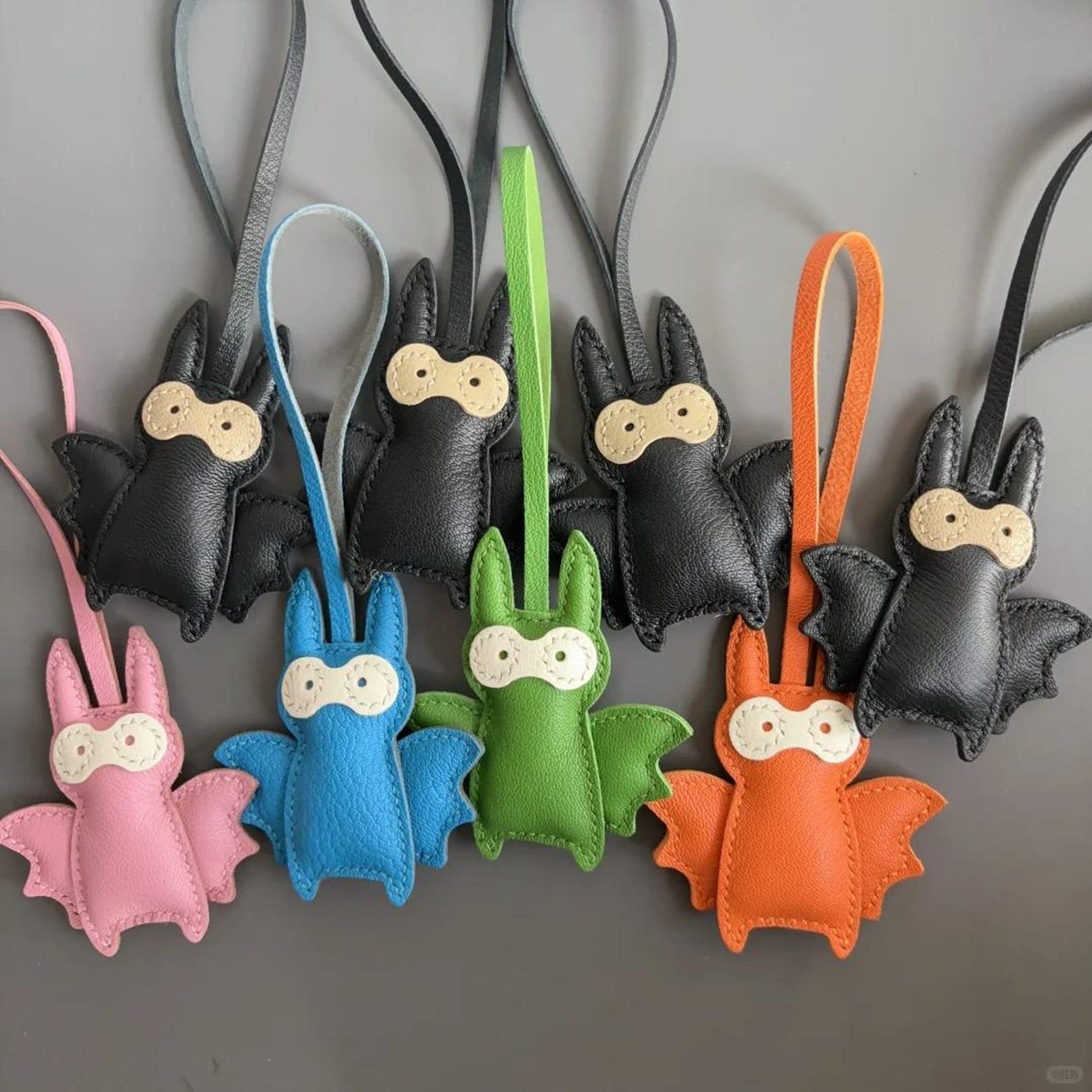 Leather Bat Charm DIY Keychain Kit: Handmade Bag Charm，cute Bat DIY ...