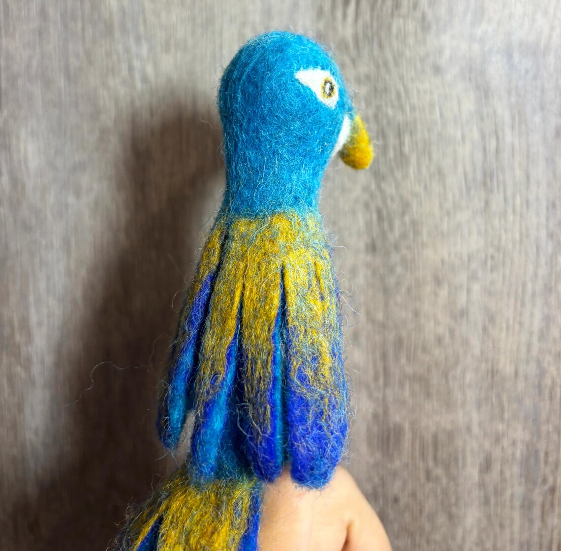 Needle Felted Blue Bird Finger Puppet: 100% New Zealand Wool - Etsy