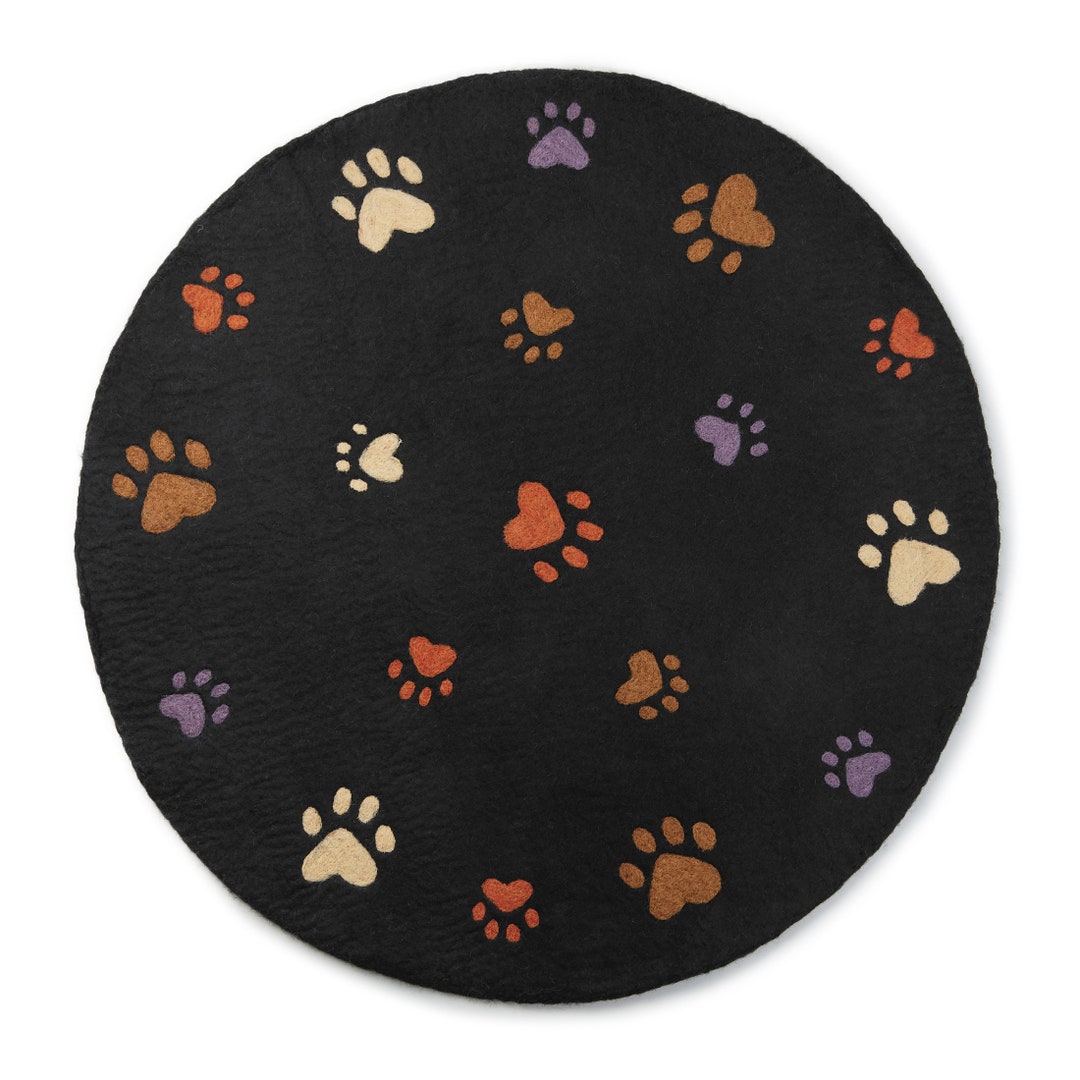 Handmade Felted Wool Paw Mat: Multi-purpose Pet Rug - Etsy