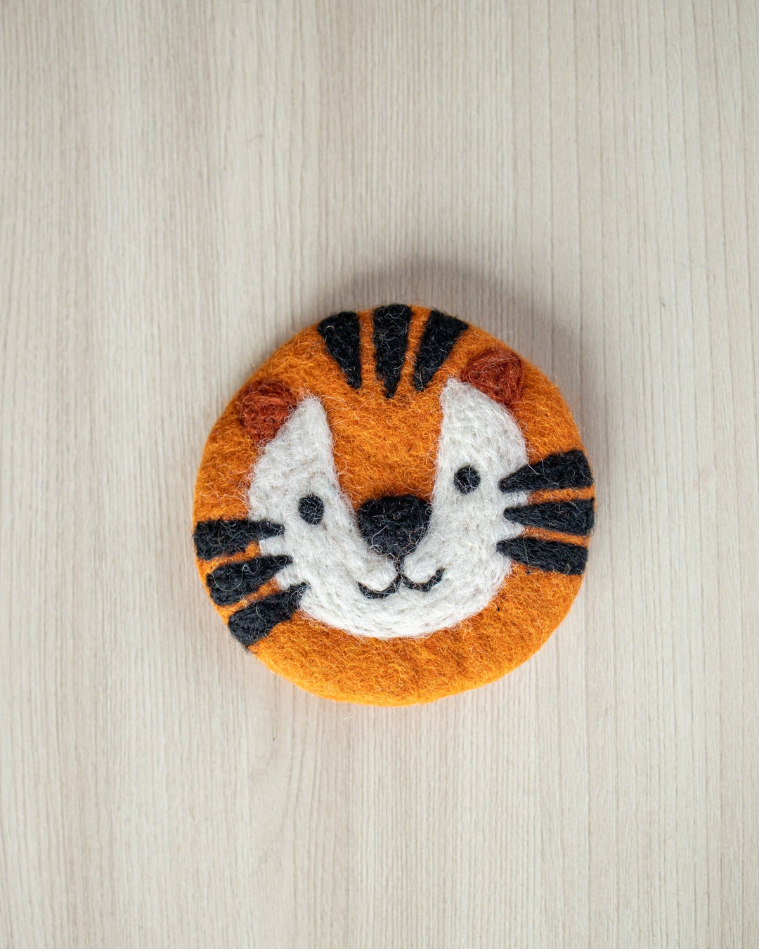 Tiger Coaster 100% Wool, Felted Coaster With Designs, Water Absorbent ...