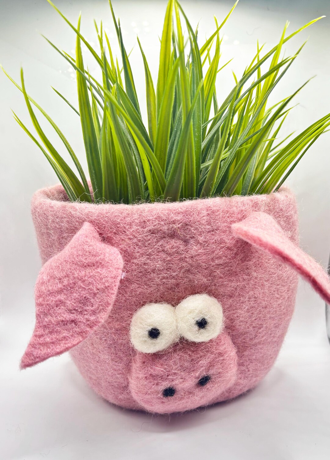 Pig Plant Potter, Pig Basket, Felted Basket, Felted Plant Basket ...