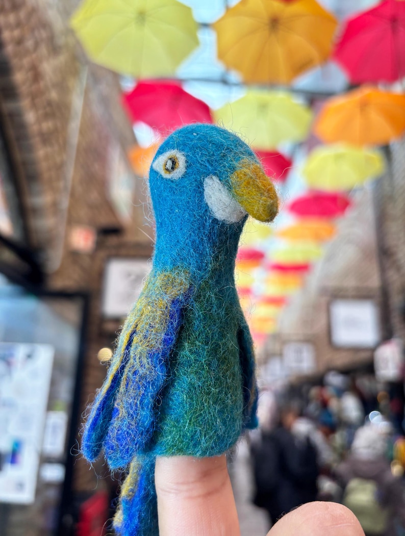Needle Felted Blue Bird Finger Puppet: 100% New Zealand Wool - Etsy