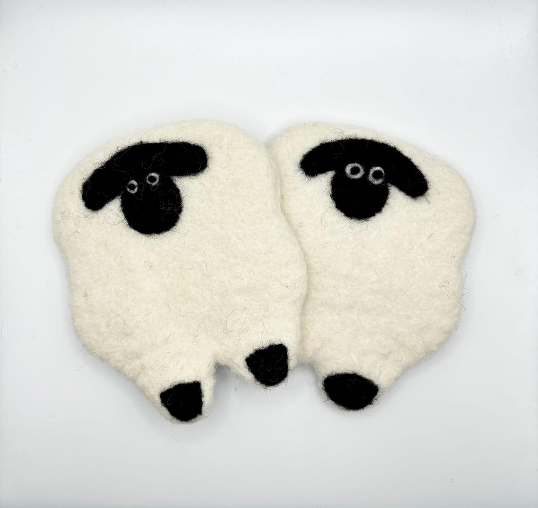 Sheep Coaster 100% Wool, Felted Coaster With Designs, Water Absorbent ...