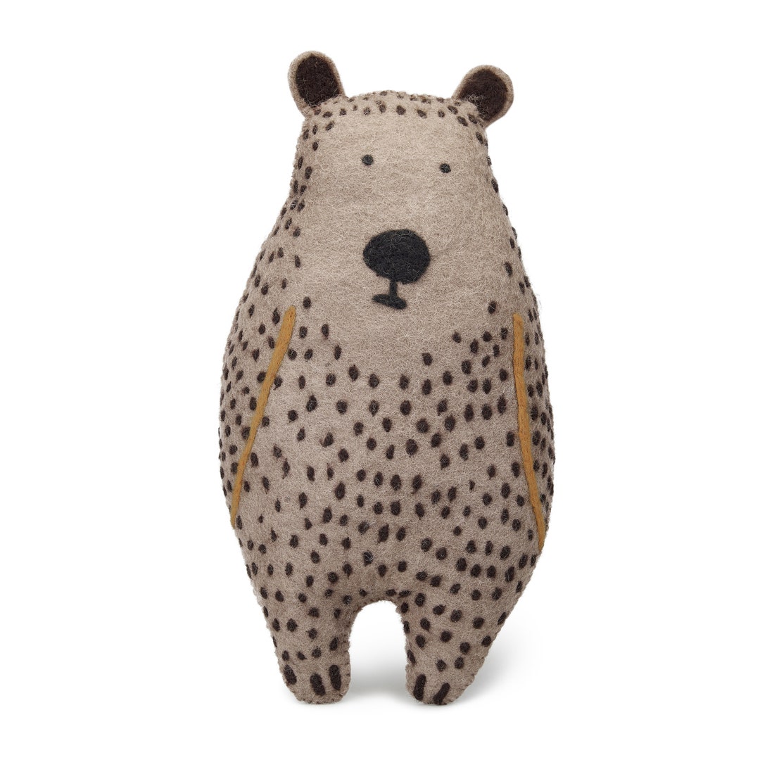 Handmade Brown Bear, Felted Wool Cushion, Home Cushion, 100% New ...