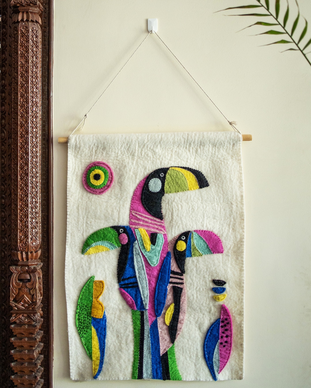 Handmade Toucan Bird Felt Wall Hanging: New Zealand Wool, Creative Room ...