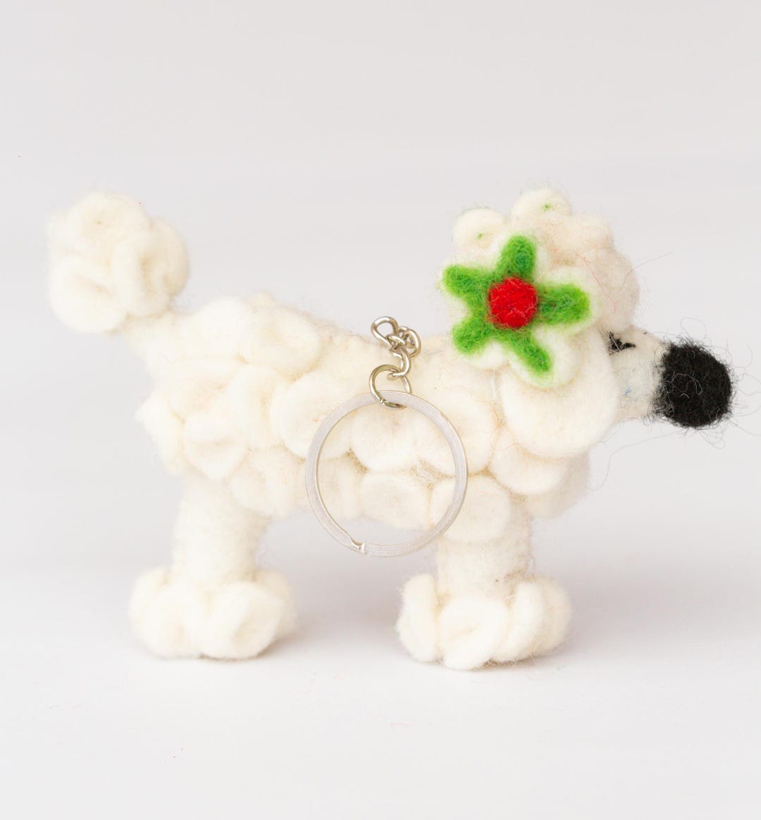 Needle Felted Poodle Keychain: 100% Wool Dog Keyring - Etsy