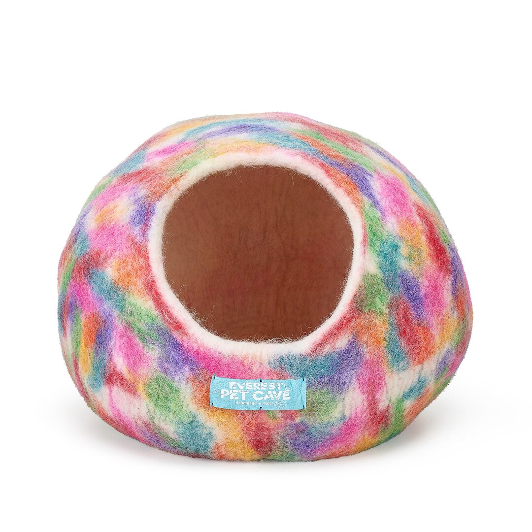 Cat Bed Pink Hue , Felt Cat Cave, Everest Pet Cave, Handmade, 100% New ...