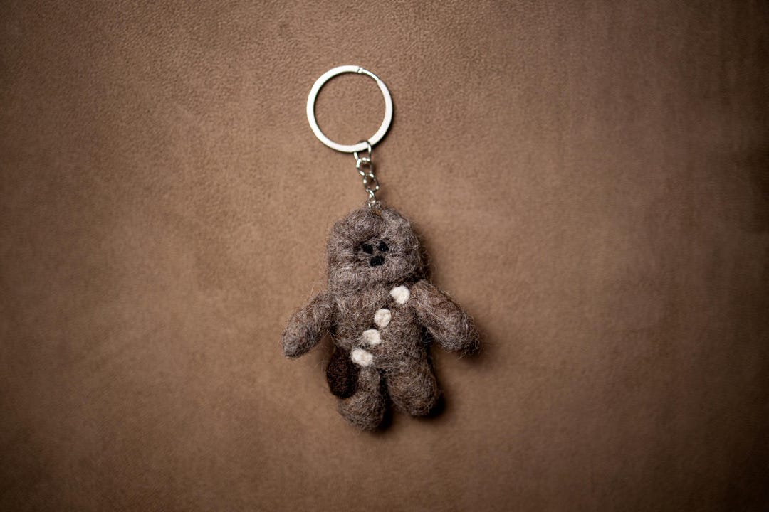 Needle Felted Hairy Keychain: 100% Wool Figurine Keyring - Etsy