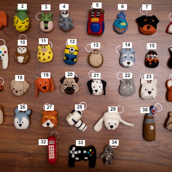 Needle Felted Keychain - Etsy Canada