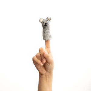 Felted Finger Puppet Koala, 100% New Zealand Wool, Needle Felted ...