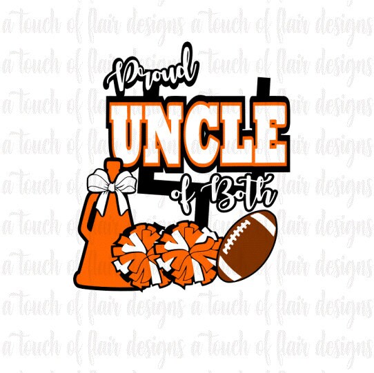 Uncle of Both Cheer and Football SVG PNG Digital Cut Files for - Etsy