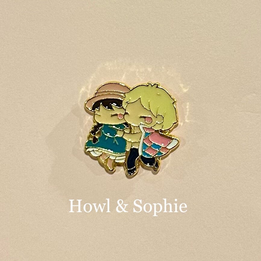 Studio Ghibli Couple Series Enamel Metal Pins, Chihiro, Haku, Howl ...