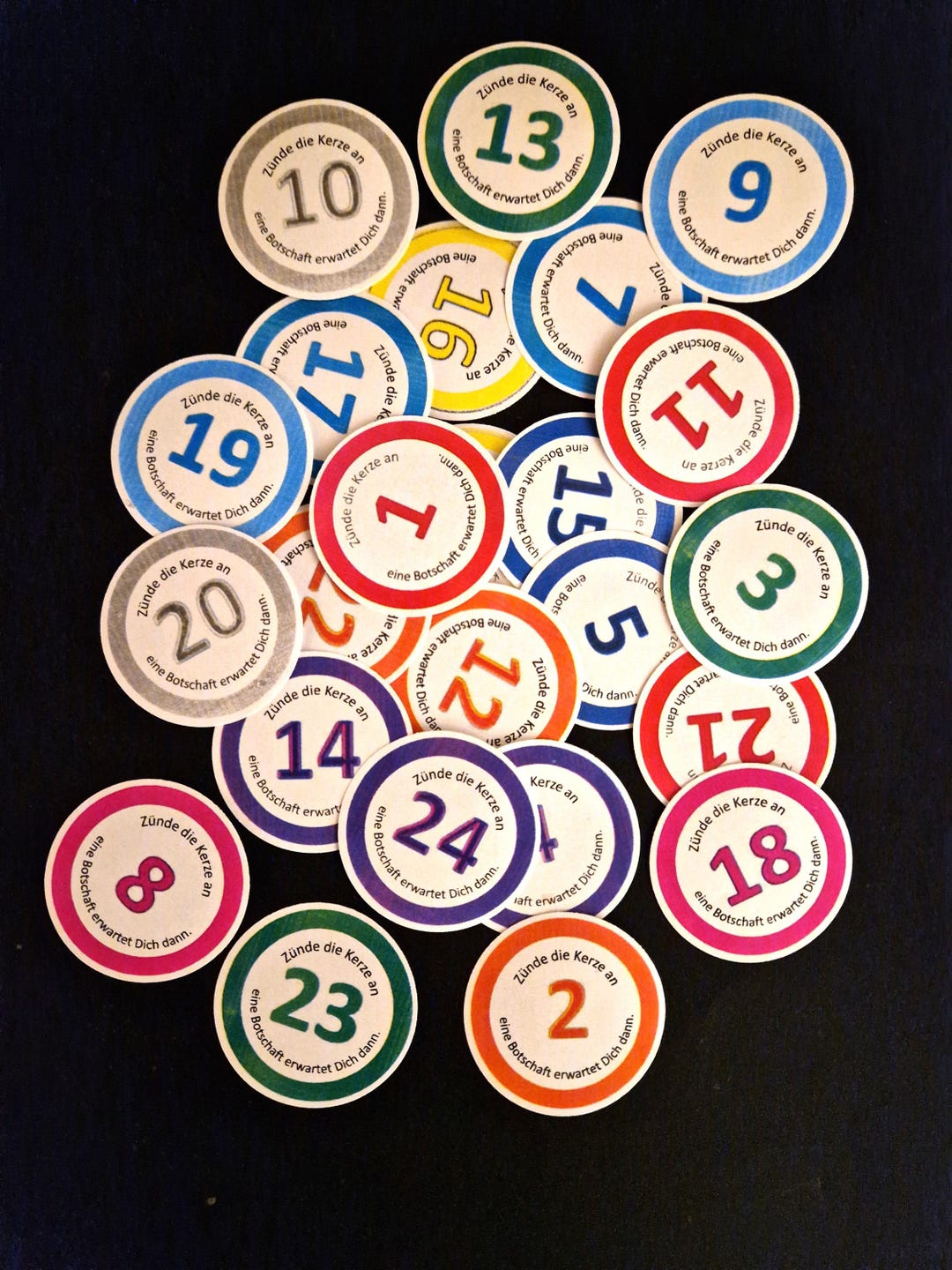 PDF Printable Template With 24 Numbers for a Tealight Advent Calendar ...