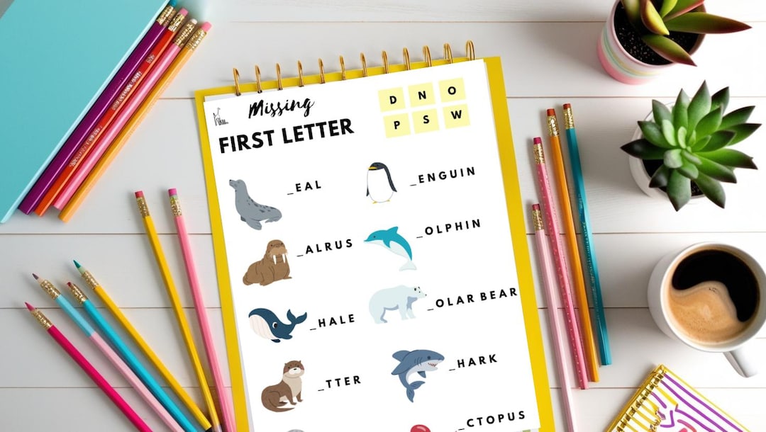 Kids Missing First Letter Worksheet, Alphabet Printable, Homeschool ...