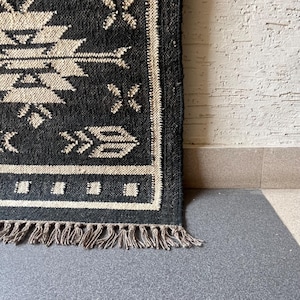 Handwoven Navajo-inspired Southwestern Aztec Runner Rug, Sustainable ...