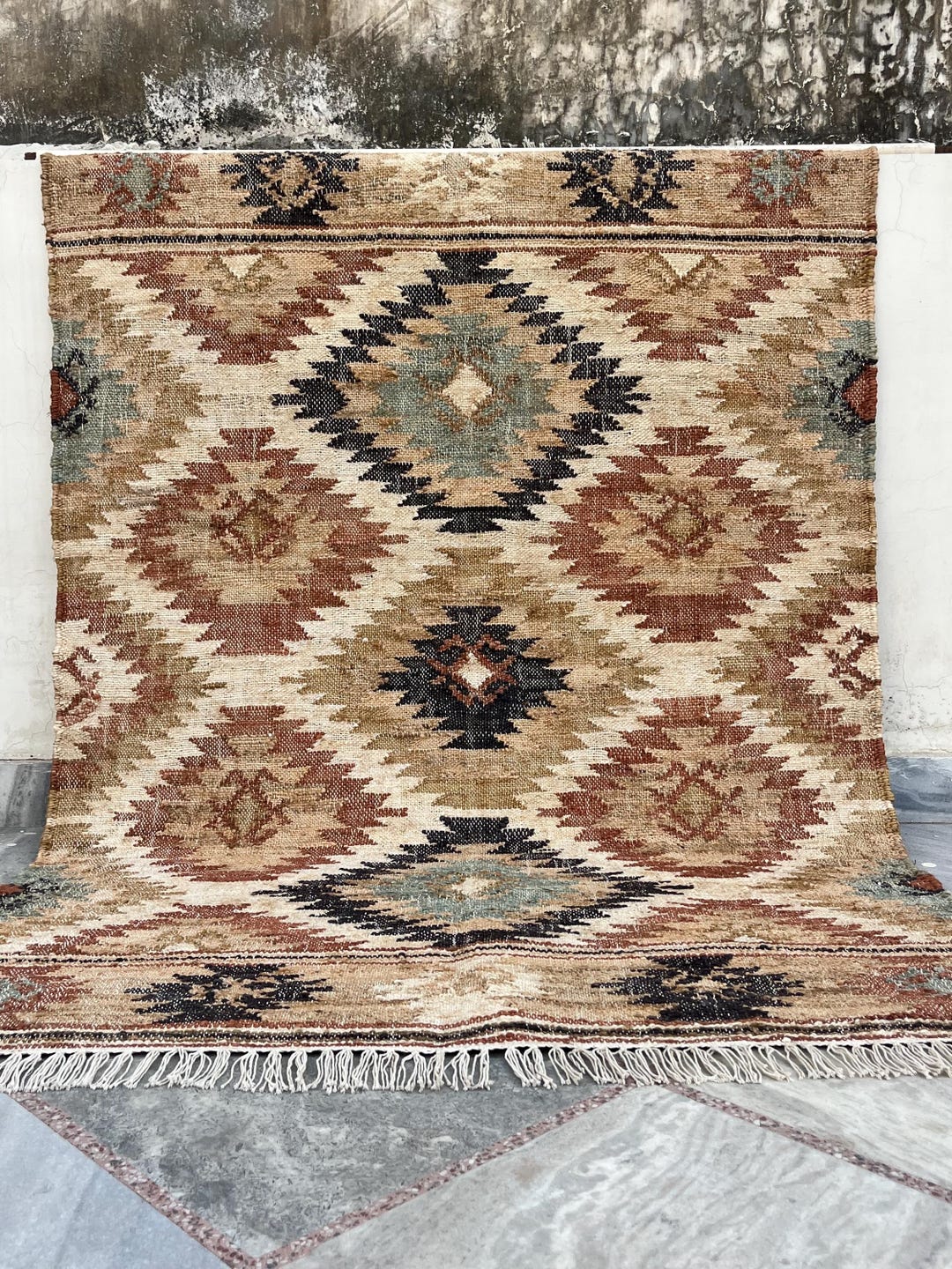 Multi Sizes Vintage Inspired Kilim Rug | Natural & Eco Friendly Hemp ...