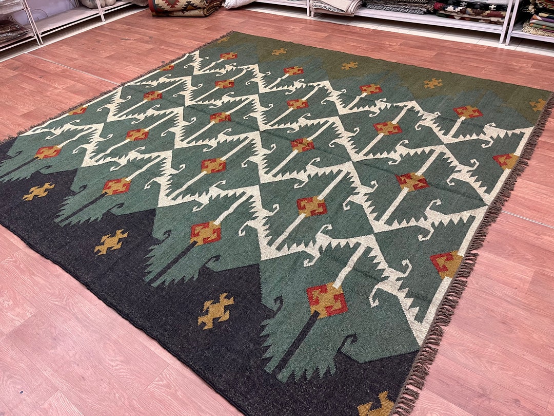 4x4, 9x9 Feet and Other Size Also Handmade Square Wool Jute Area Rug ...