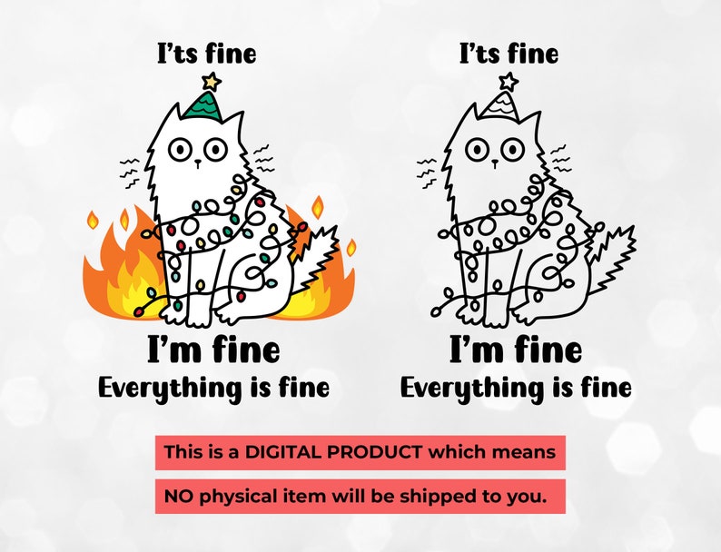 It's Fine I'm Fine Everything is Fine SVG Bundle - Etsy