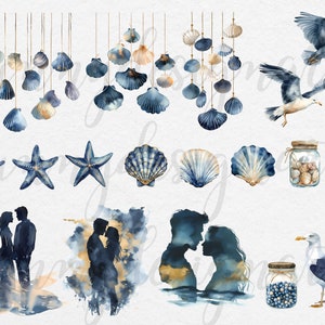 Watercolor Cottage by the Sea Clipart, Cottagecore Clip Art, Beach PNG ...