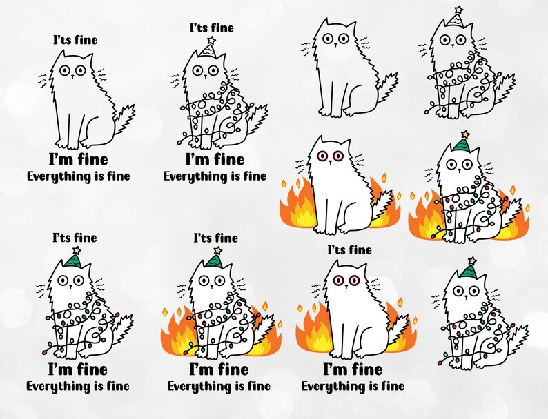 It's Fine I'm Fine Everything is Fine SVG Bundle - Etsy
