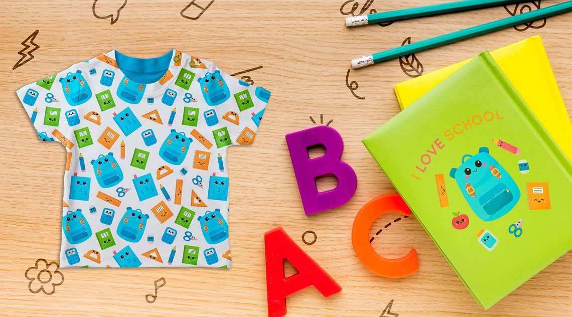 Vector Back to School Kawaii Clipart Education Supplies - Etsy