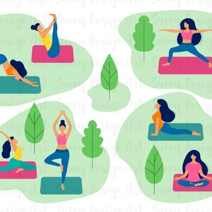 Yoga Pose Clipart: Vector Fitness Graphics (instant Download) - Etsy