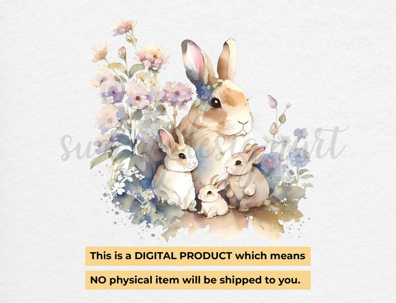 Easter Bunny Clipart Bundle Watercolor Rabbits Bunny Png - Etsy