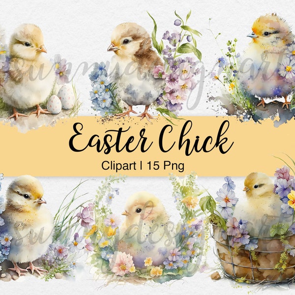 Easter Chick Clipart - Etsy