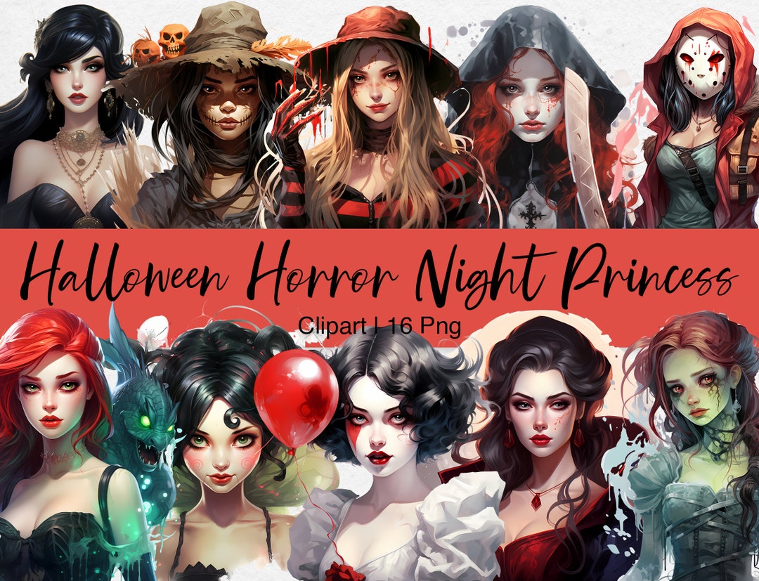 Halloween Princess Clipart, Horror Villain Clipart, Horror Night ...